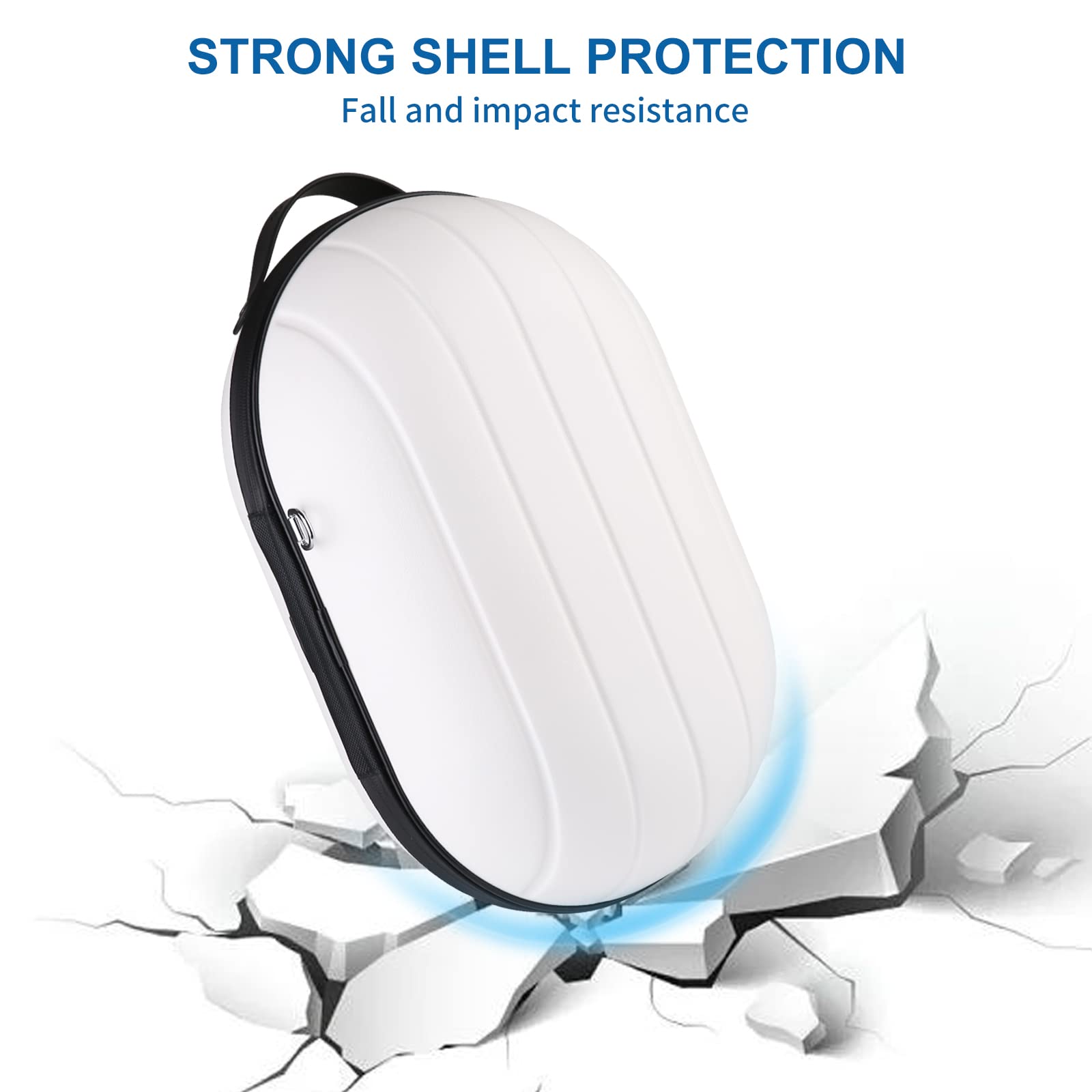 TROUSSE Hard Carrying Case for Meta/Oculus Quest 2 Accessories VR Headset with Elite Strap,Touch Controllers and Other Accessories,Travel Case Protective Cover Storage Large Space Bag-White