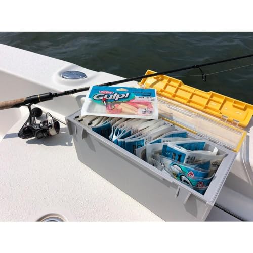Plano EDGE Premium Plastics and Bulk Tackle Utility Box, Clear and Yellow, Rust-Resistant, Waterproof Bulk Premium Storage Organizer for Plastic Tackle