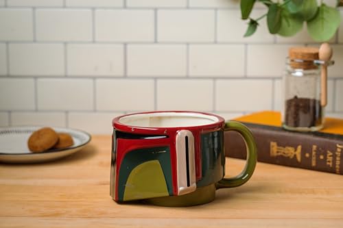 Silver Buffalo Star Wars Boba Fett’s Helmet with Battle Scars Ceramic 3D Sculpted Mug, 20 Ounces