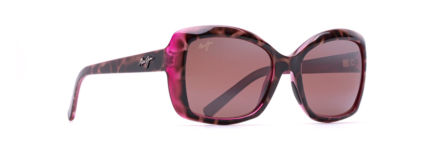 Maui Jim Women's Orchid Polarized Fashion Sunglasses, Tortoise w/ Raspberry/Maui RoseĀ®, Medium