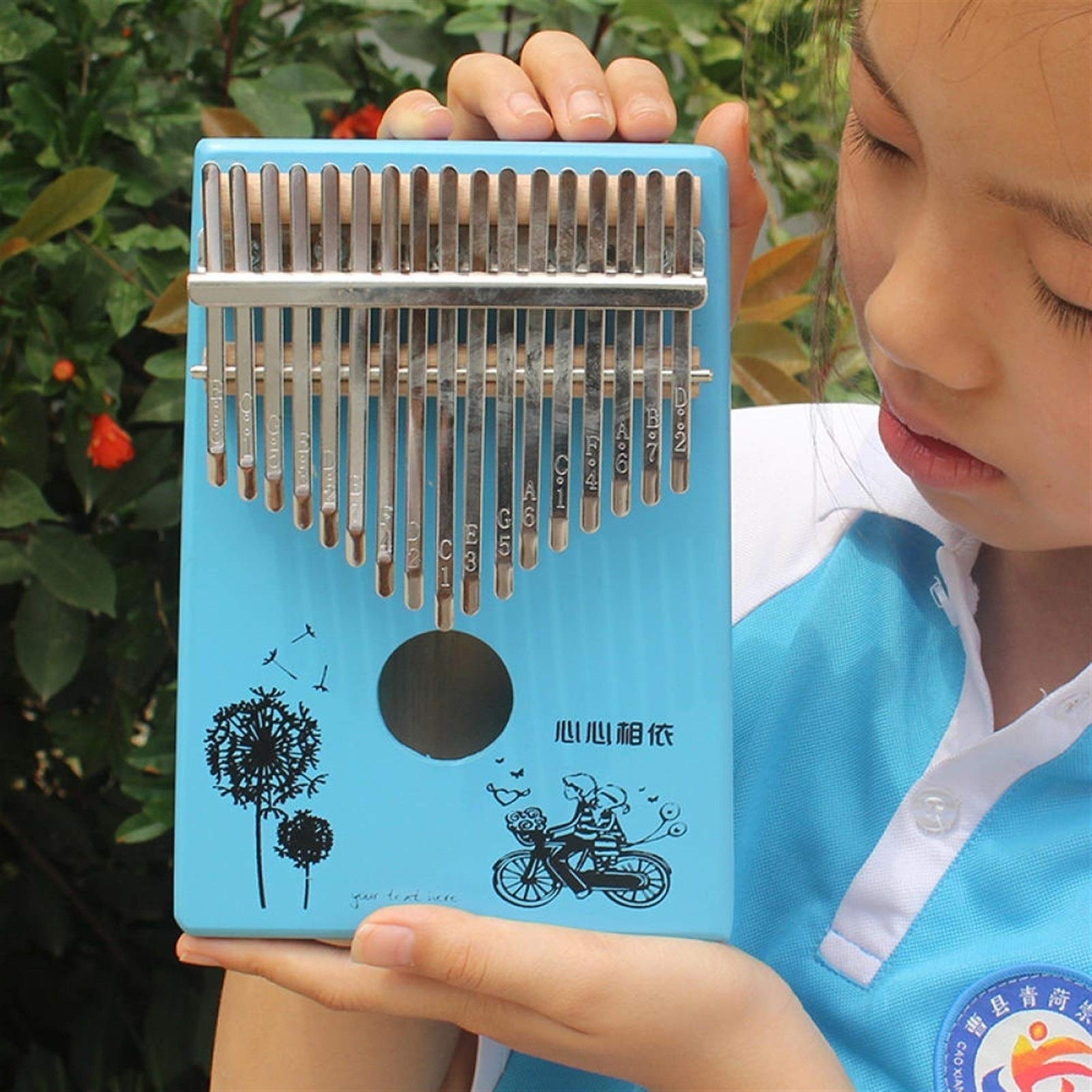 SLFDXDP Thumb Piano Single Board Portable Musical Instrument Kalimba Thumb Piano for Beginners 17-Tone Solid Wood Finger Piano Kalimba Thumb Piano Portable (Color : C)