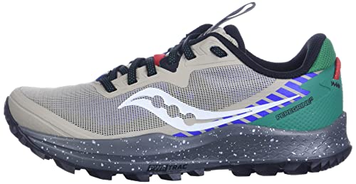 Saucony Women's Peregrine 11 Trail Running Shoe, Light Grey/Green, 10.5 M