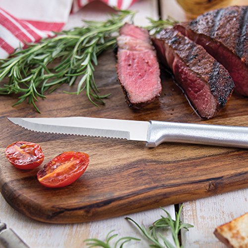 Rada Cutlery Serrated Steak Knife, Aluminum Handle, Pack of 6
