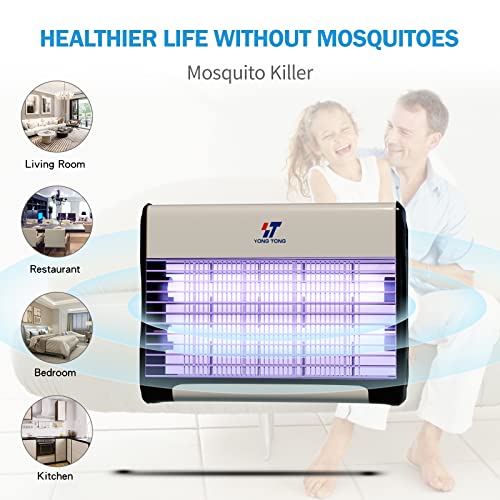 YONGTONG Set n Zap!Indoor High-Powered 3000V Electric Mosquito Killer, Pest Control Bug Zapper with 20W Light for Moth, Wasp, Fly, Mosquito Lamp for Apartment, Kitchen, Office, Restaurant