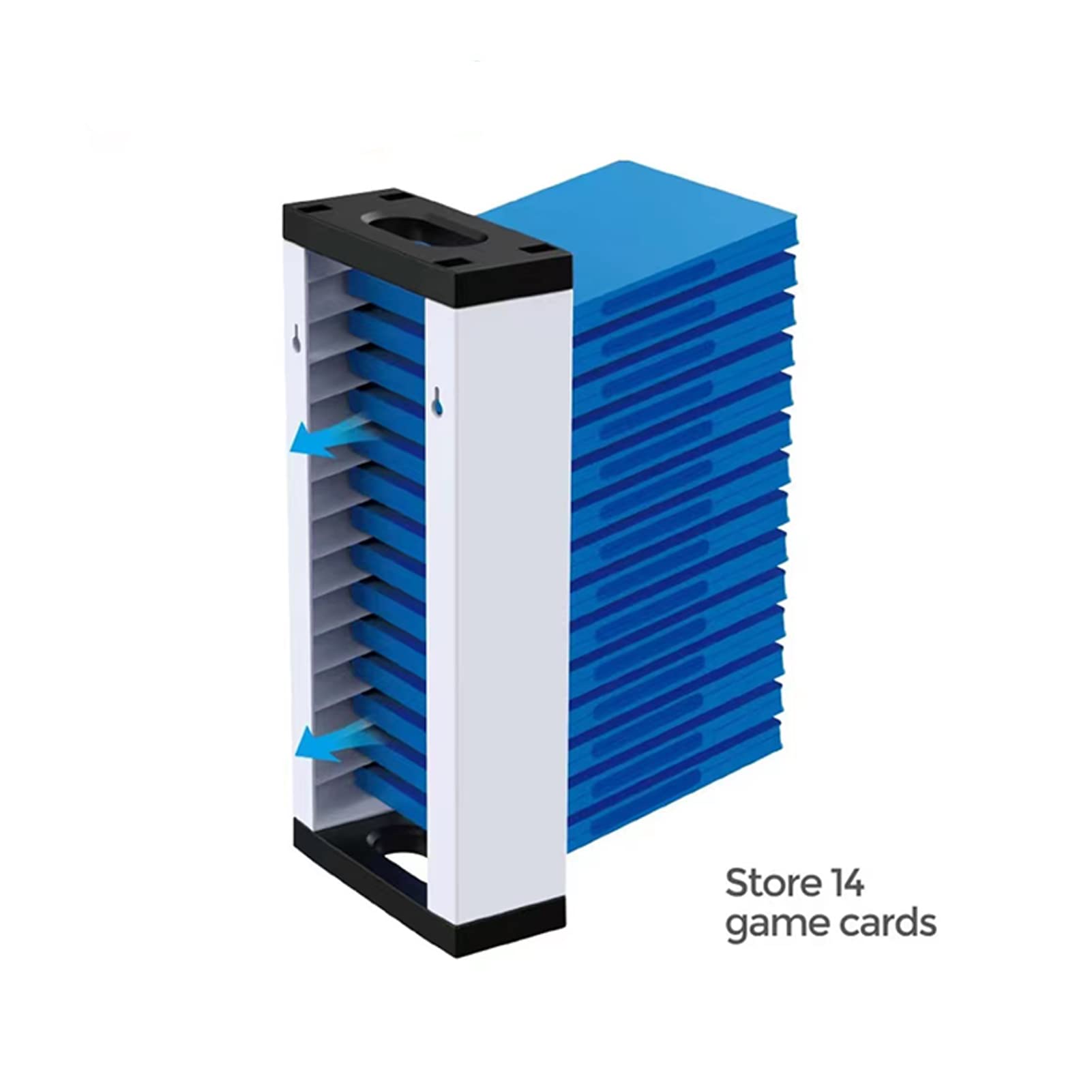 Video Game Storage Stand Tower Universal Game Disc Holder Stores 14 Game Discs Video Games Wall Mount Storage Shelf for PS5, PS4, Xbox One, Xbox Series X/S Game Discs