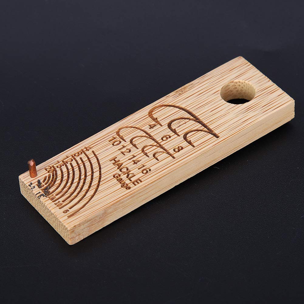 Shanrya Lightweight Convenient to Use Wooden Fish Hook Ruler, Easy to Carry and Store Fish Hook Ruler, Fishing Tool Accessory for Measuring Fish Hook Size