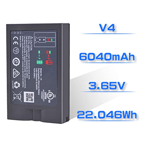 Rechargeable Lithium-Ion V4 Battery for Ring-Doorbell Camera 1/2/3/4, Upgraded Battery Compatible with Video Doorbell and Spotlight Cam Solar Stick Up Camera (2nd & 3rd Gen) 3.65V 6040mAh (2-Pack)