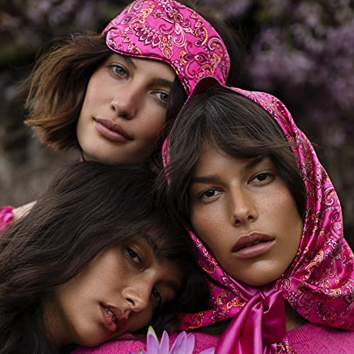 SLIP Silk X Alice + Olivia Reversible Pure Silk Hair Wrap - Spring Time - Maintains Hairstyle, Prevents Friction, Tangles and Curls - One Size Fits All