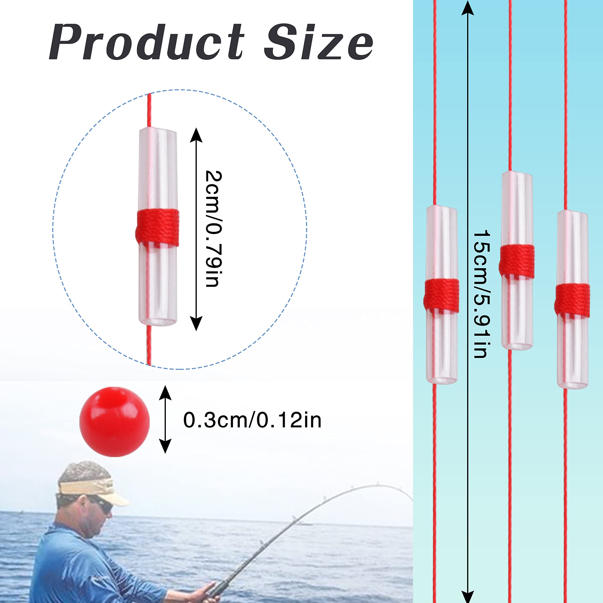SILANON Bobber Stops for Fishing Floats,Slip Bobber Stop String Knots with Plastic Beads Bobber Stoppers for Fishing Line Leader Saltwater Freshwater Fishing Tackle
