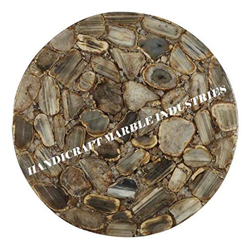 Wild Agate Stone Round 30" x 30" Inch Coffee Table Top, Brown Agate Round Centre Table Top, Agate Stone Round Dining Table Top, Piece Of Conversation, Family HeirLoom