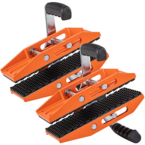 VEVOR 2 PCS Double Handed Stone Carrying Clamps, 1.97 inch (50mm) Granite Lifting Tools with Slip-proof Rubber Pads, 440 lbs Loading Capacity for Moving Marble, Glass, Slabs and Plywood