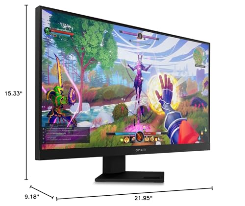OMEN 25i Gaming Monitor, 1080p IPS FHD Display, 165Hz with 1ms Response Time, VESA HDR 400, NVIDIA G-SYNC Compatible, AMD FreeSync Premium Pro, VESA Mounting, Console Compatible, Eyesafe Screen, Black