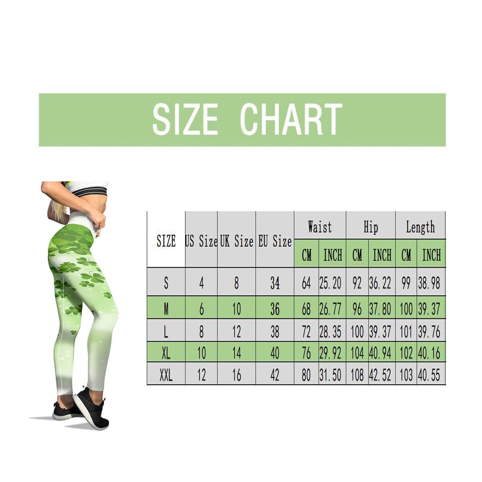 Shamrocks Good Luck Womens Leggings High Waisted St Patricks Day Tummy Control Floral Tights Good Luck Clover