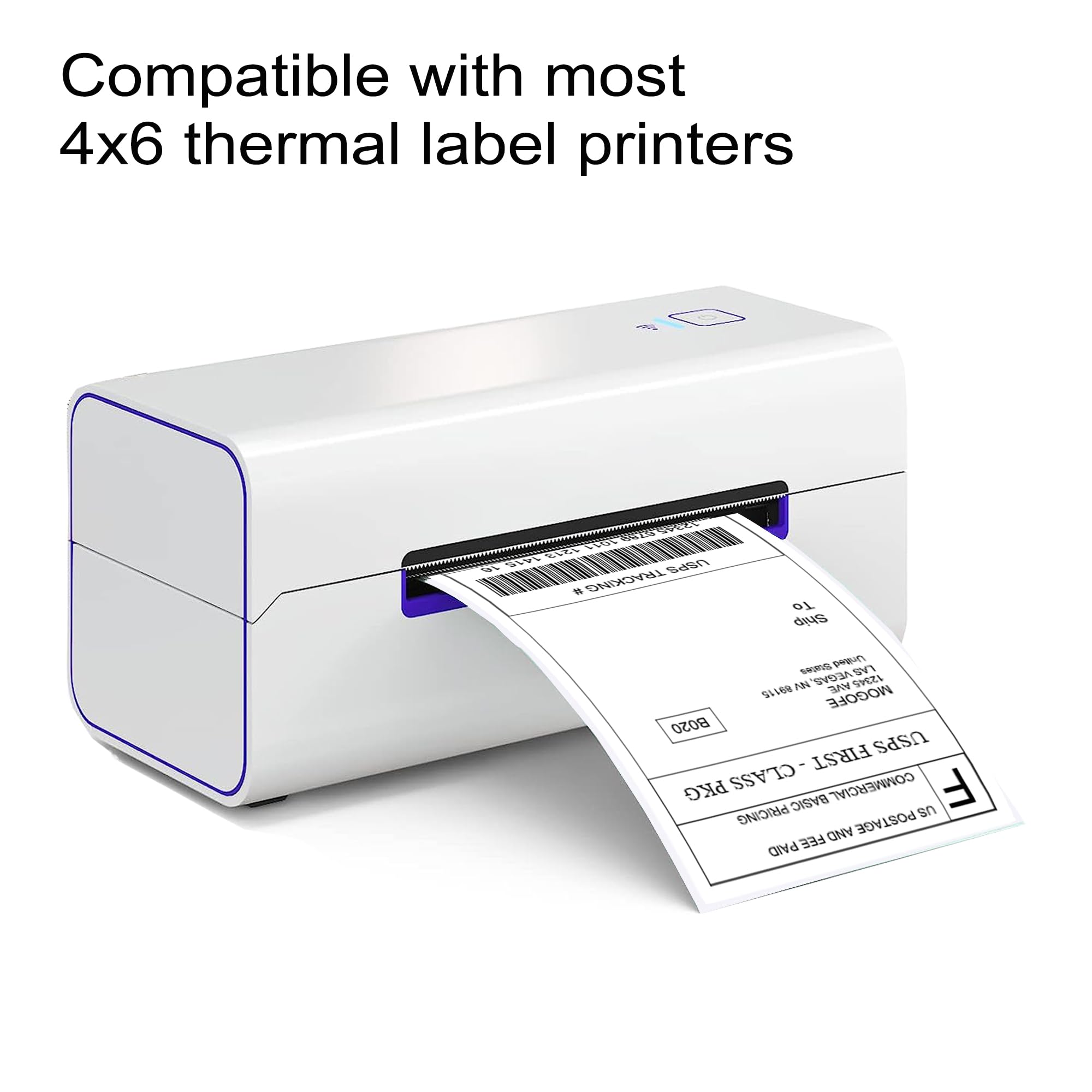 MOGOFE Thermal Direct Shipping Labels Pack of 500 4x6 Fanfold Labels - Commercial Grade, Compatible with Rollo, Zebra, iDRPT, Polono, MUNBYN Thermal Label Printer
