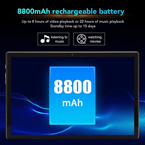 VINGVO Office Tablet, 8800mAh 10.1 Inch Gaming Tablet 5G WiFi 4G LTE for Business (US Plug)