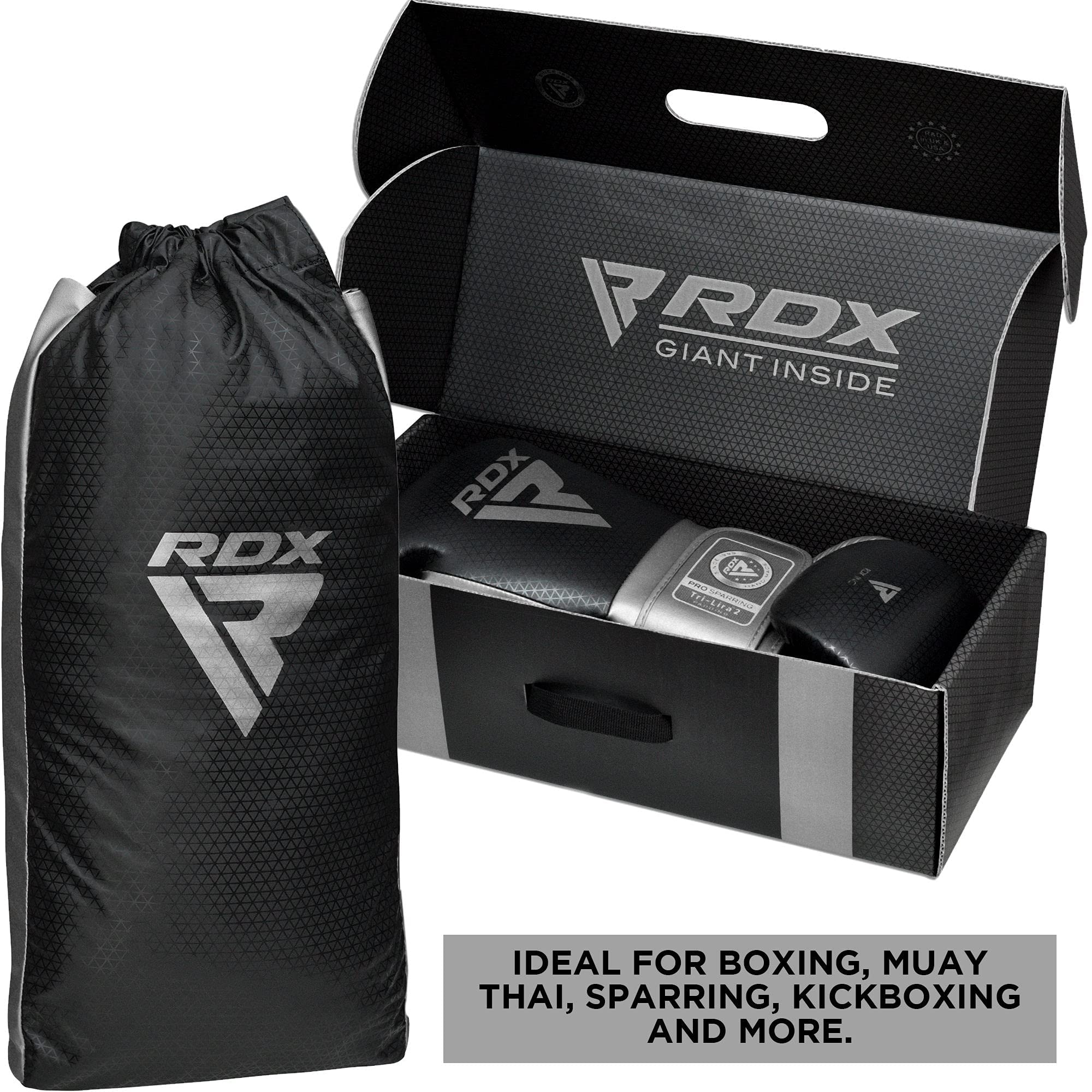 RDX Professional Boxing Sparring Gloves, Mark PRO Competition, Super Skin Maya Hide Leather, Multi-Layered, Padded Wrist Support, EZ Strap for Firm Secure Fit, Kickboxing Training