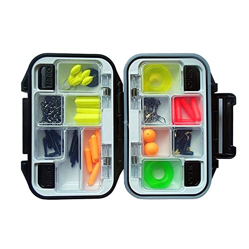 WDSHY 12 Compartments Plastic Fishing Box Bait Two-Color Fishing Tackle Boxes Fish Lures Hooks Storage Accessories (Color : D)