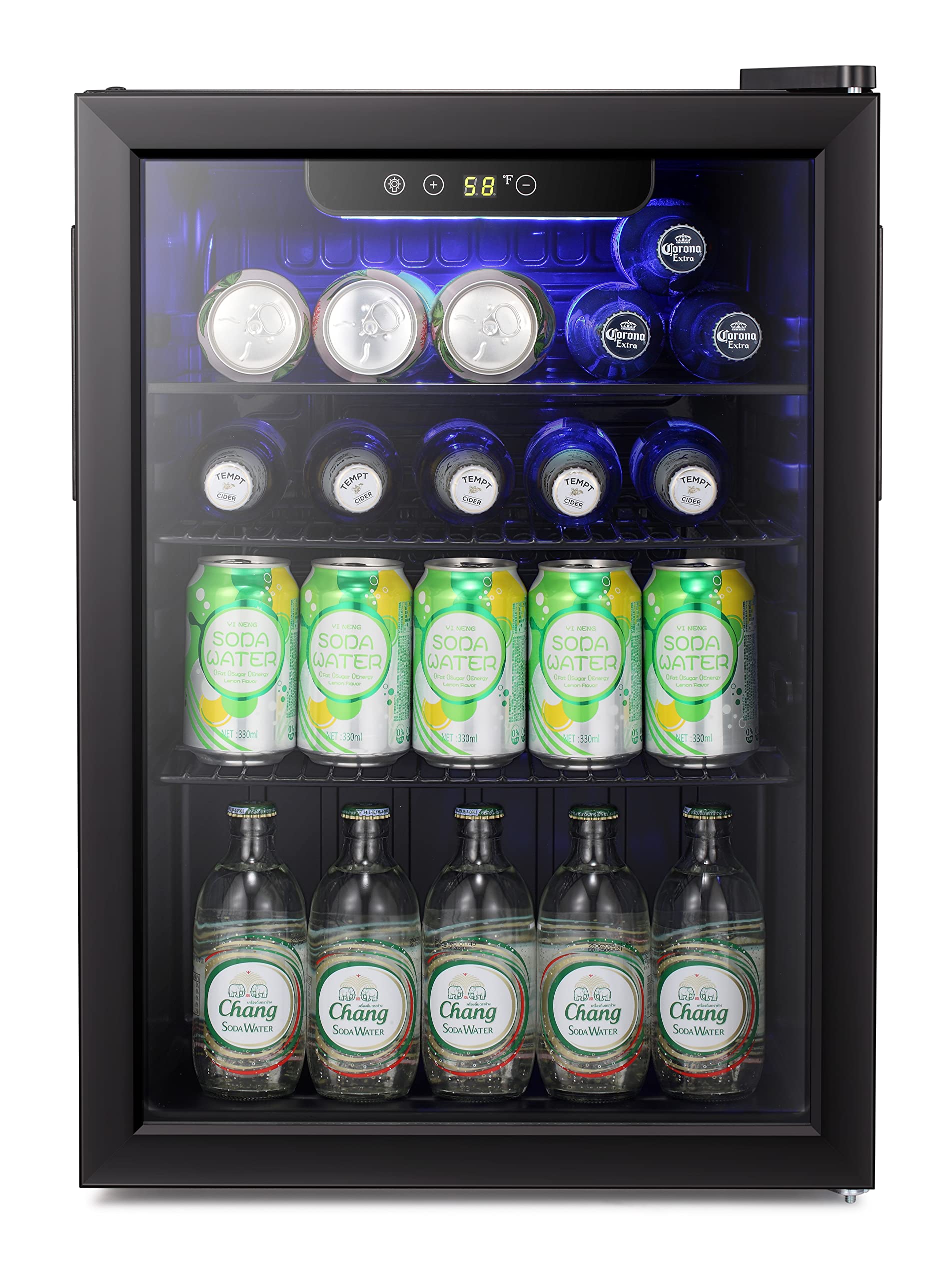 Xbeauty 120 Cans Wine Cooler Refrigerator with Temperature Control Cabinet Beverage Refrigerator Low Noise Freestanding Wine Refrigerator for Home/Office/Bar(Noble Black)