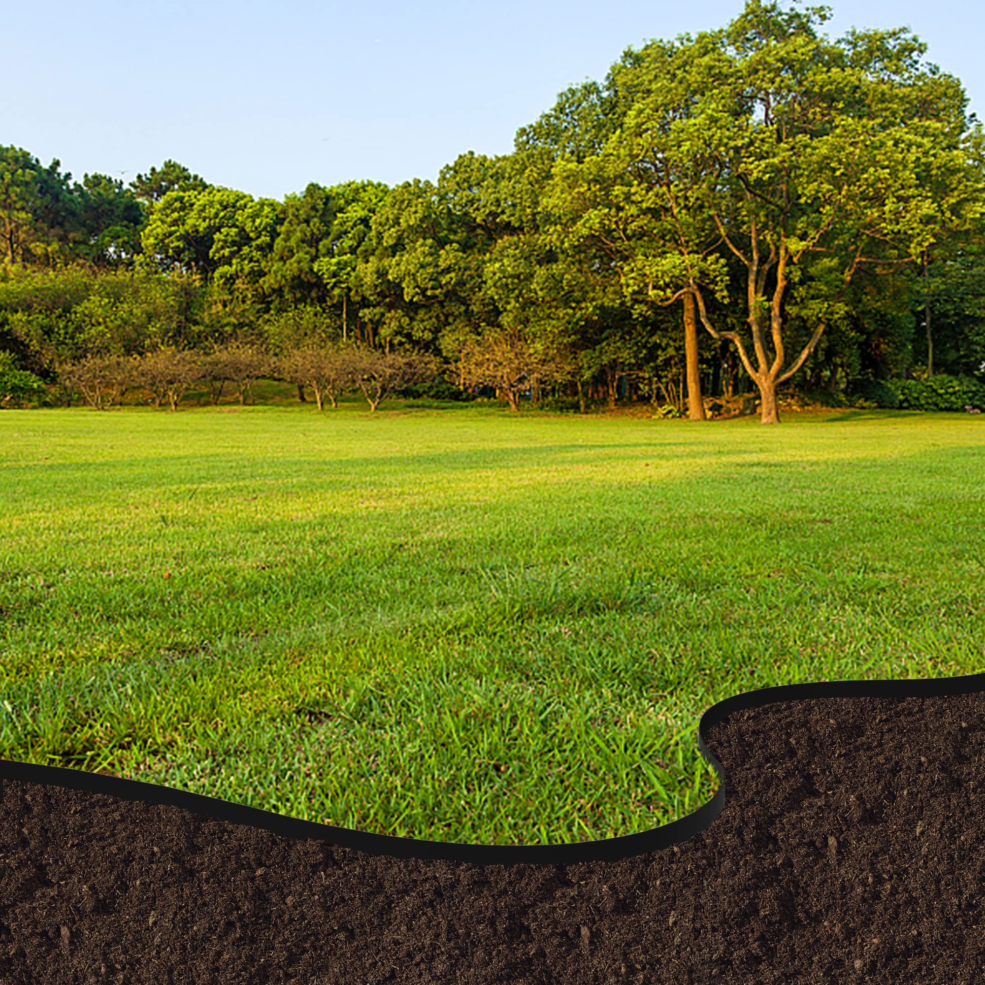 Watayo 50 FT Grass Barrier Landscape Edging Coil -5 inch Depth Terrace Board Edging -Flexible Garden Bed Edging -Weed Barrier Edging for Garden Lawn Area Driveway Path Sidewalk
