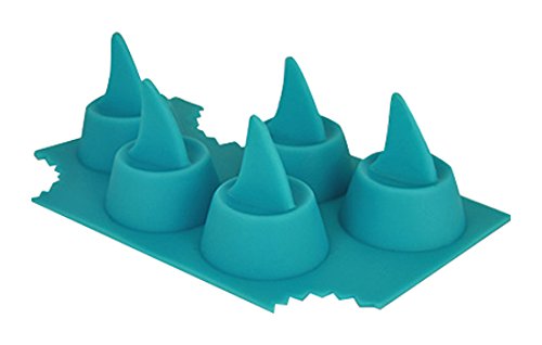 Sharks in My Glass! Silicone Shark Fin Ice Cube Tray Blue