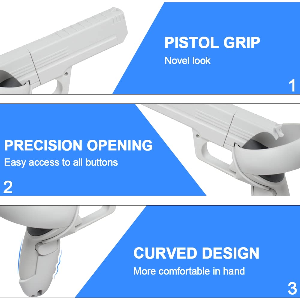 VR Game Gun Stock for Oculus Quest 2 Accessories and 10FT Oculus Quest 2 Link Cable