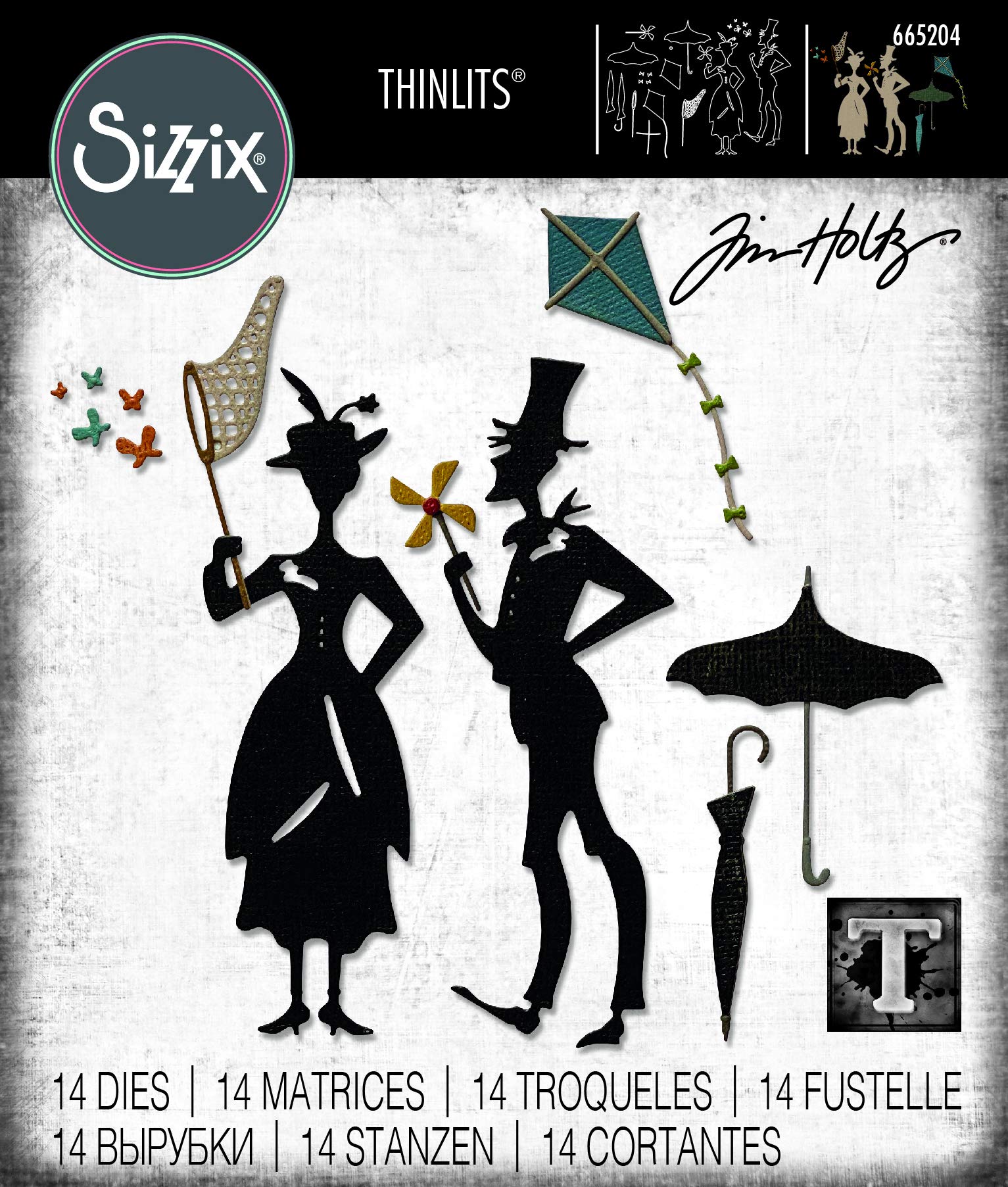 Sizzix Thinlits Die 665204 The Park by Tim Holtz 14 Pack