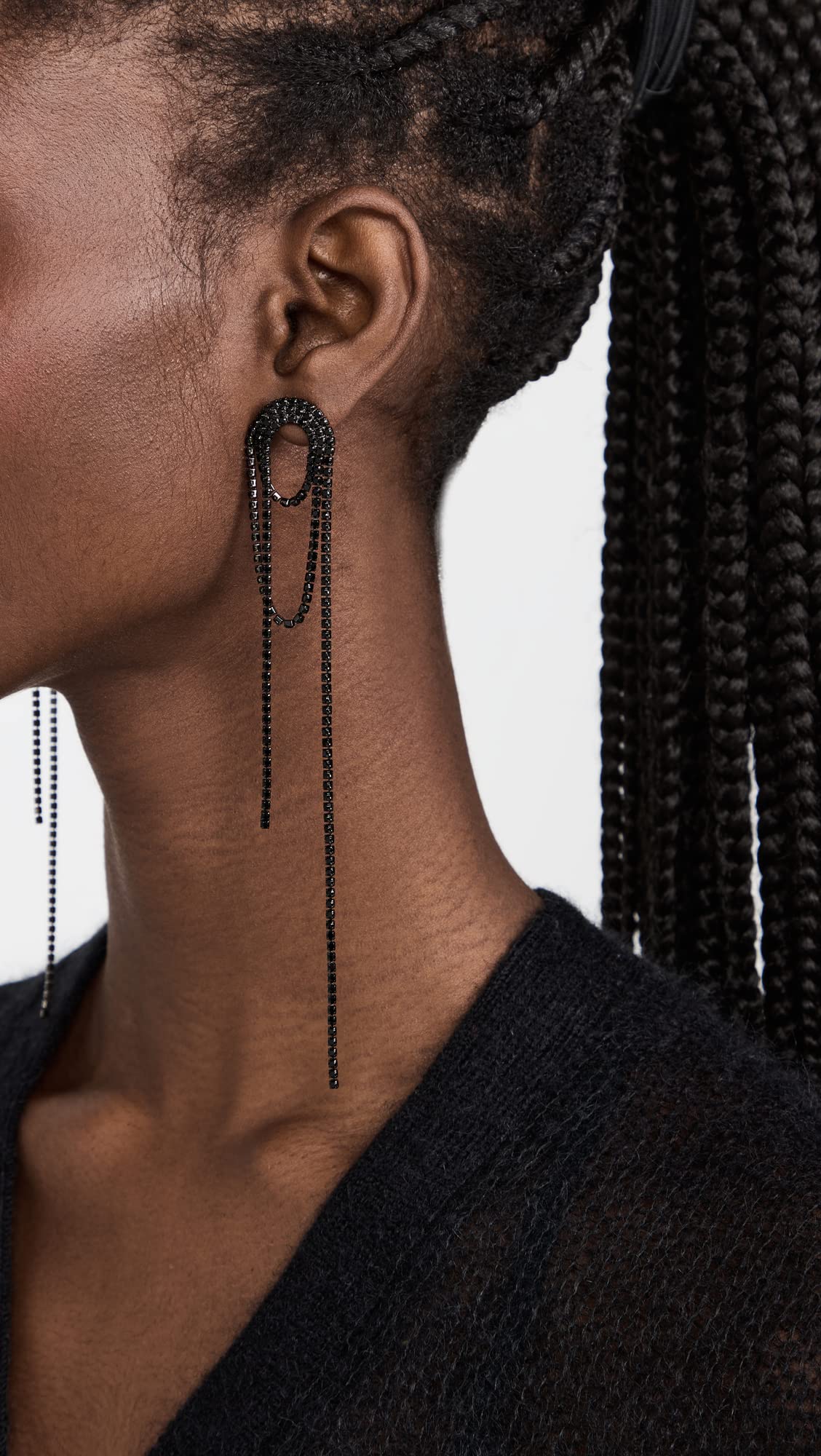 SHASHI Women's Vroom Earrings, Noir, Black, One Size