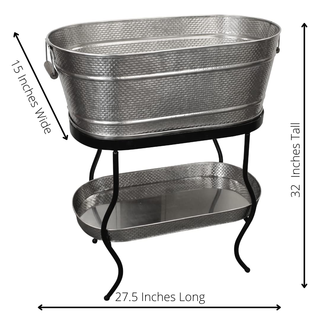TableCraft Products GTSS2313N 12.75 Gall Brickhouse Beverage Tub Set,Silver
