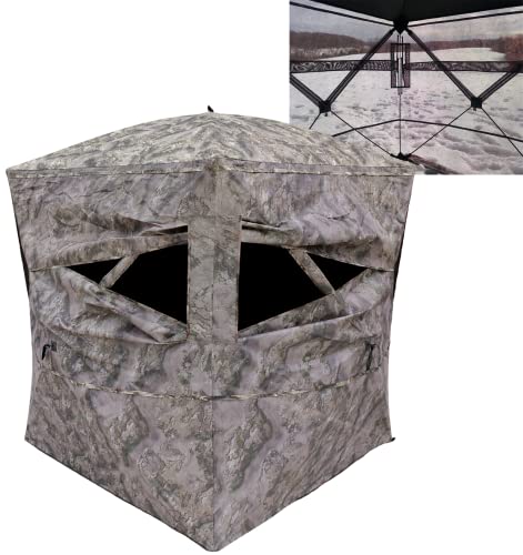 Muddy Outdoors Prevue 4-Person Heavy-Duty Camo Hunting Ground Blind, Mossy Oak Elements Terra (PVB4)