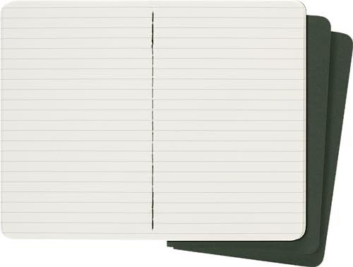 Moleskine Cahier Journal, Soft Cover, Pocket (3.5" x 5.5") Ruled/Lined, Myrtle Green, 64 Pages (Set of 3)