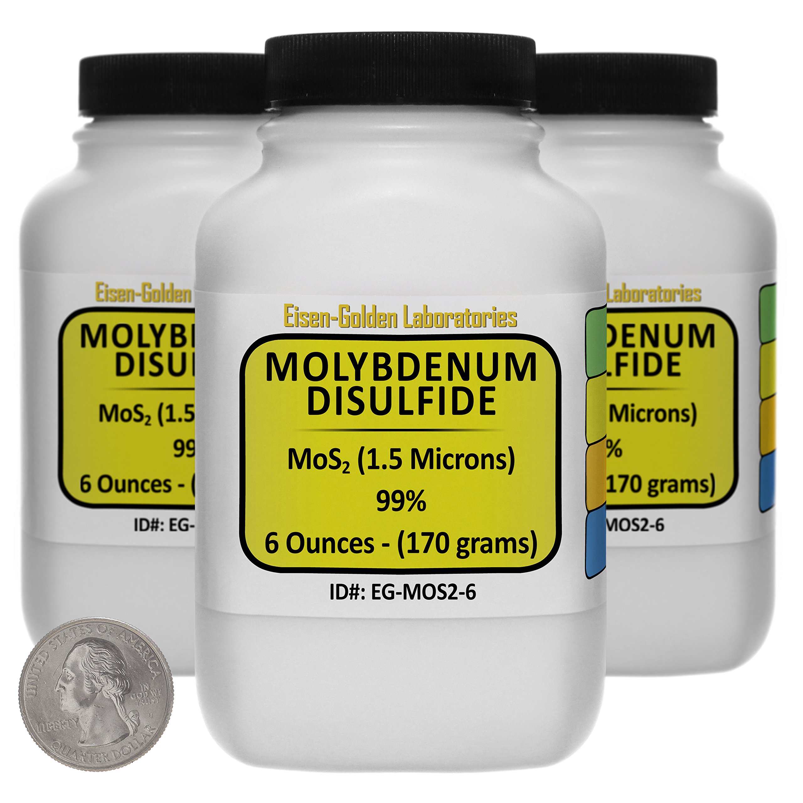 Molybdenum Disulfide [MoS2] 99% AR Grade Powder 1 Lb in Three Space-Saver Bottles