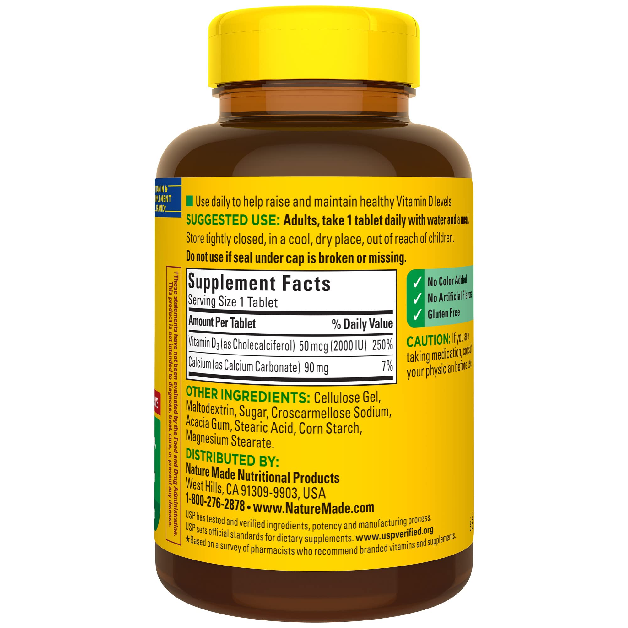 Nature Made Vitamin D3 2000 IU (50 mcg), Dietary Supplement for Bone, Teeth, Muscle and Immune Health Support, 400 Tablets, 400 Day Supply