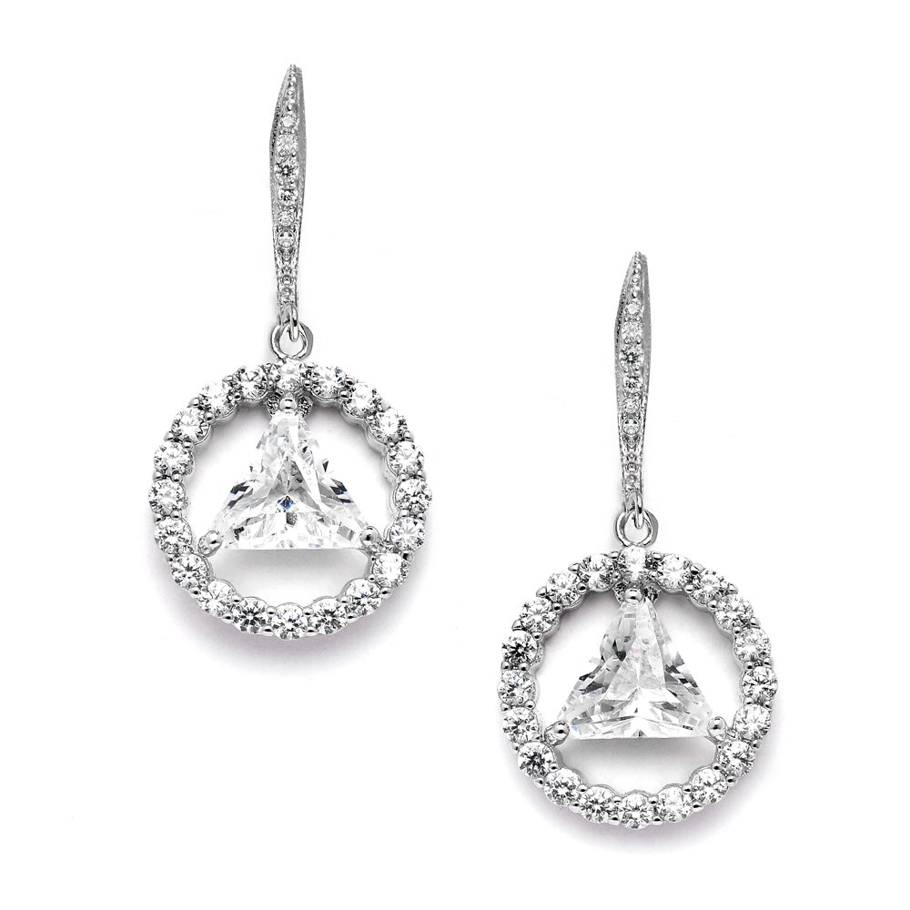 Mariell AA Recovery Earrings - Unity Symbol Cubic Zirconia Dangles - Jewelry Gift for Sober Women