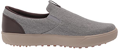 Skechers Men's Drive 4 Course Relaxed Fit Canvas Slip on Golf Shoe, Brown, 10.5