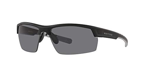 Native Eyewear Catamount Polarized Rectangular Sunglasses, Black/Tortoise/Gray, 64 mm