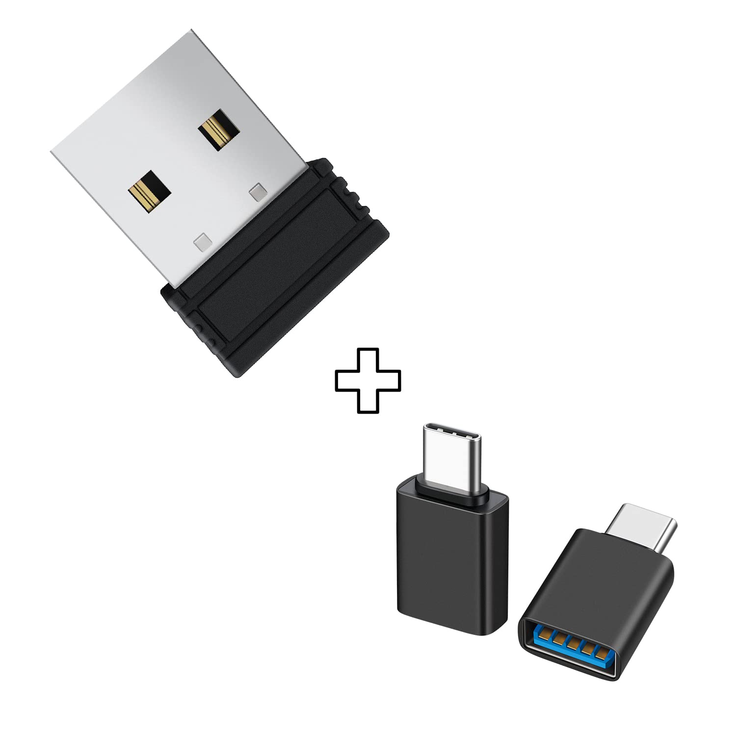 Undetectable Mouse Jiggler and USB C Adapter, Drive Free, Plug and Play Keeps PC/Laptop Awake