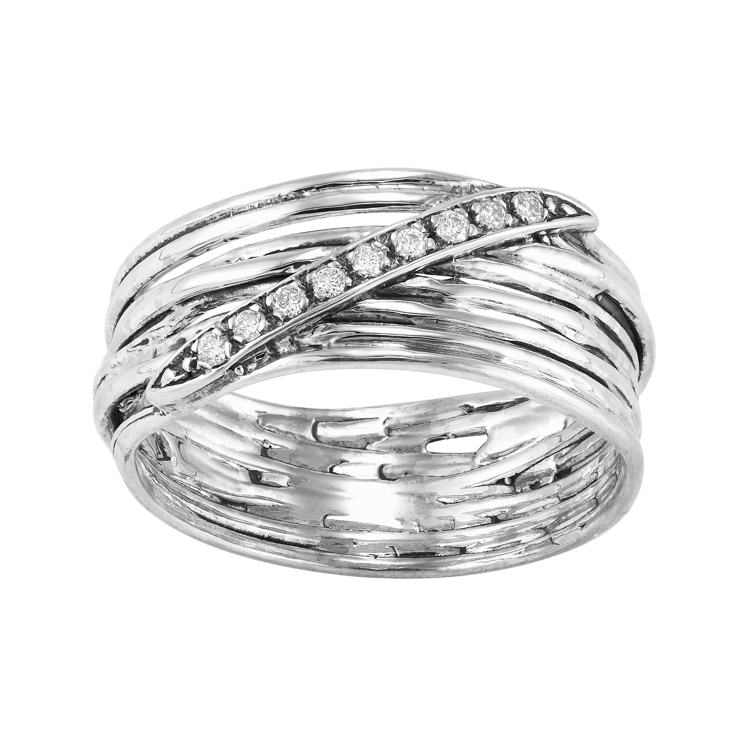 Silpada 'Breath of Fresh Air' Diamond Band Ring in Sterling Silver, Size 9, Size 9