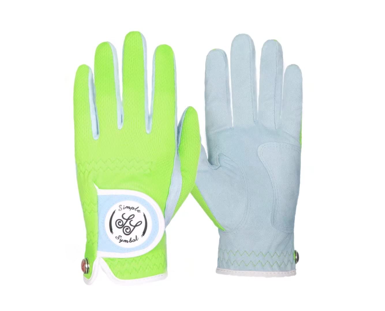 SIMPLE SYMBOL Women's RainGrip Golf Glove,Hot Wet Weather Comfort,Six Pack (Six Left Hand Or Six Right Hand) Four Colors,Pink/Purple/White/Green, Left Hand Right Hand(Green,S,Left)