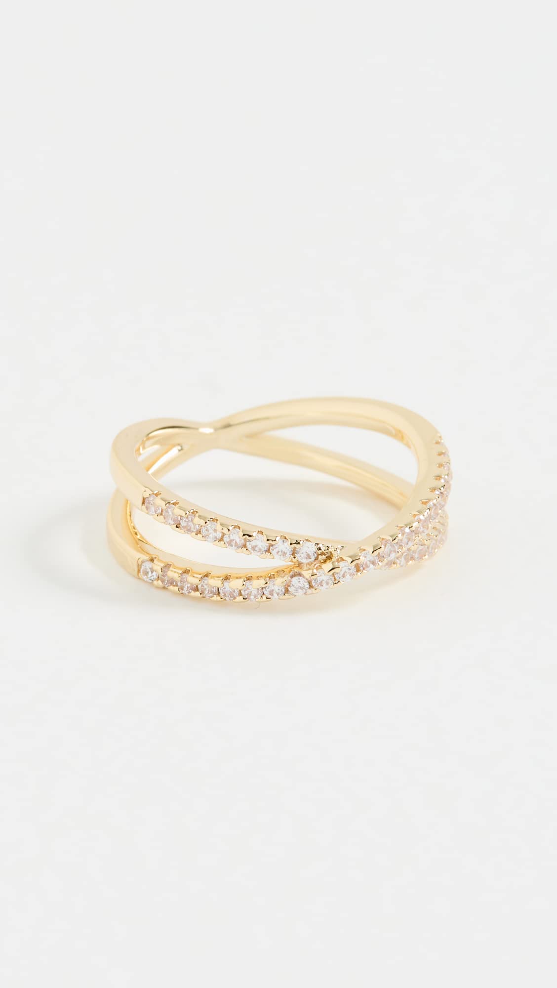 SHASHI Women's Stacey Pave Ring, Gold, 7