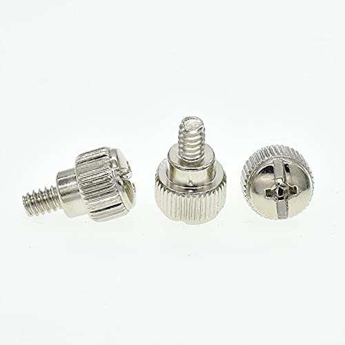 YANMAN Stainless Screw，Flat Head Screws，Screw Anchors，Computer Case Cooling Adjustment Screw Thumbscrews Thumb Screw M3.5 （10pcs） (Color : Silver)