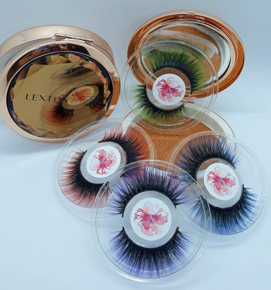 New.Colored Lashes, Ombre eyelashes. Beautiful Natural False Eyelashes Handmade Natural Cruelty Free False Eyelashes Reusable Pairs (Red)