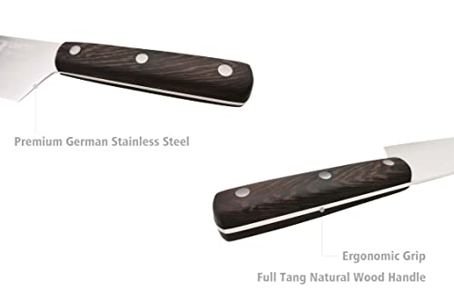 UMOGI Premium 8 Inch Chef’s Knife with sheath - German High Carbon Stainless Steel - Full Tang Natural Wooden Handle Ergonomic Grip,Ultra Sharp - Best for Slicing Meats Roasts Vegetable & Fruits
