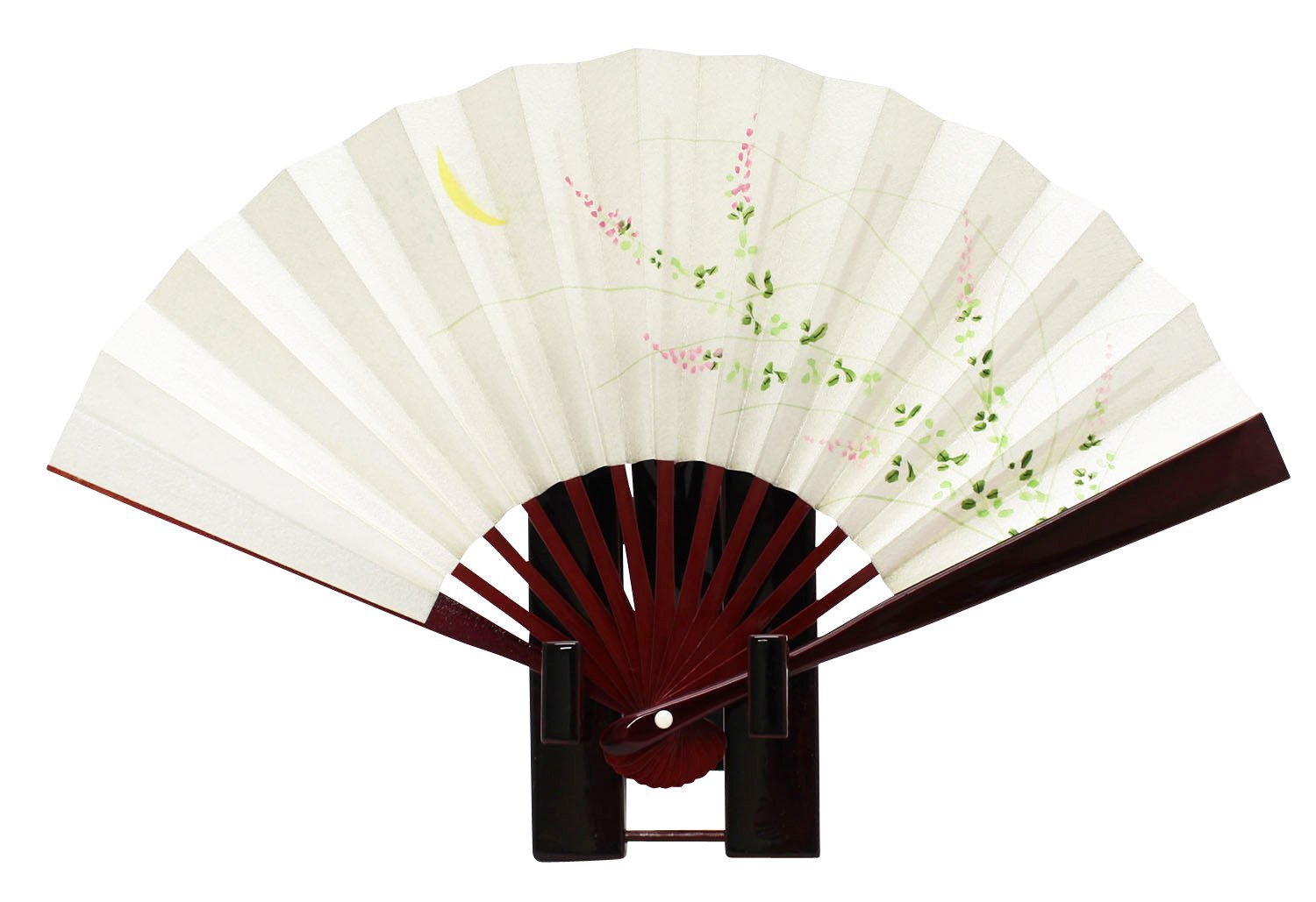 Mini Hand Painted Decorative Fan Moon Hagi 5.9 inches (15.1 cm)
