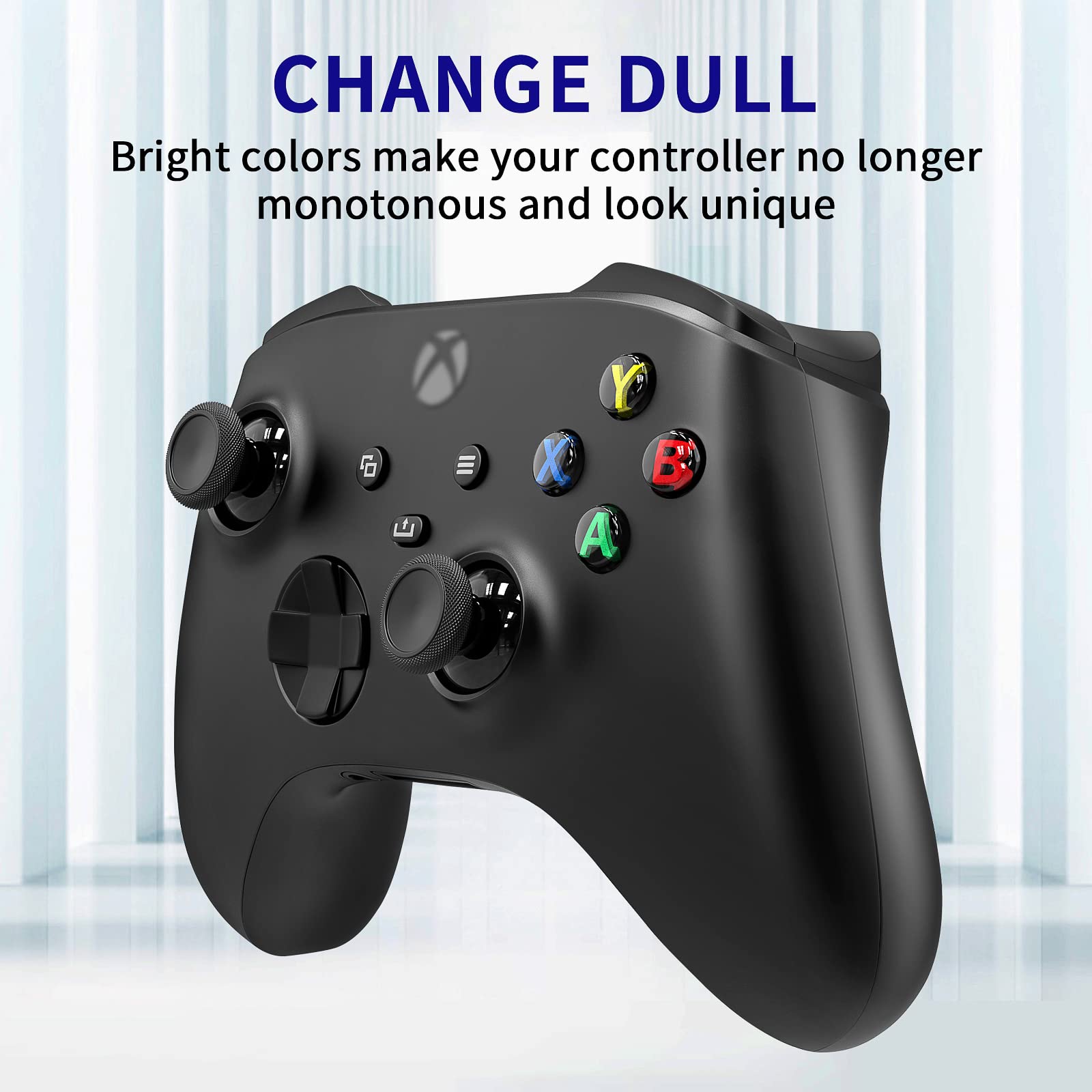 True Rubberized Original Joysticks Replacement for Xbox / PS4 Controller, Thumbsticks for Xbox One, Series X/S Controller (4 Pcs)(Black)
