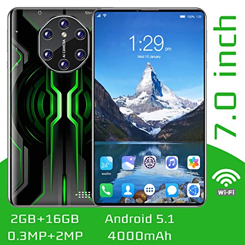 Yanvan Tablet Laptop - 7Inch IPS Display Screen HD Tablet, WiFi Bluetooth Android Voice Call Game, 2GB RAM+16GB ROM, 4000mAh, 0.3 MP+2 MP Dual Cameras, Android 5.1 System, Green