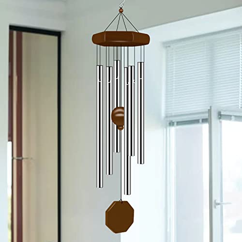 Wind Chimes for Outside, Wind Chimes Outdoor Deep Tone with 6 Tuned Tubes, Memorial Wind Chimes for Garden, Patio and Home