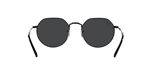 Ray-Ban RB3565 Jack Round Sunglasses, Black/Polarized Black, 53 mm