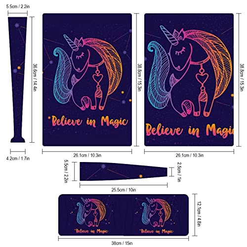 Unicorn Believe in Magic Full Protective Skin Cover Design Wrap Decal Sticker Compatible with PS5 Digital Edition Console and Controller