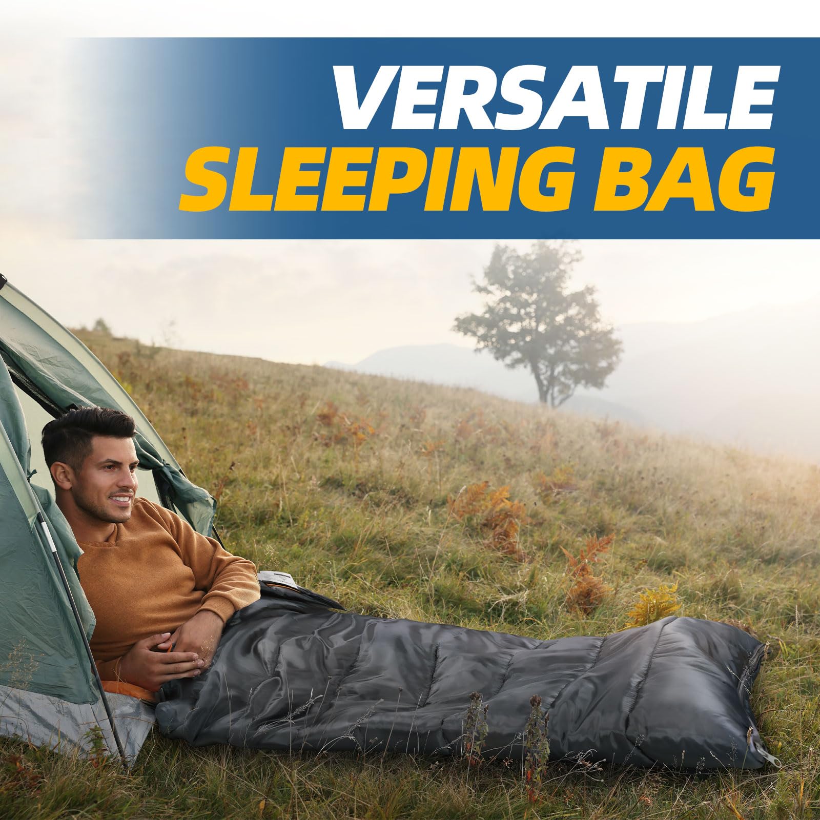 MAXOV Wearable Camping Blankets Extra Thickness, Large Warm Poncho Waterproof Packable Outdoor Puffy Sleeping Bag Windproof Hooded Camp Quilt Travel Hiking Backpacking Picnic Cold Weather
