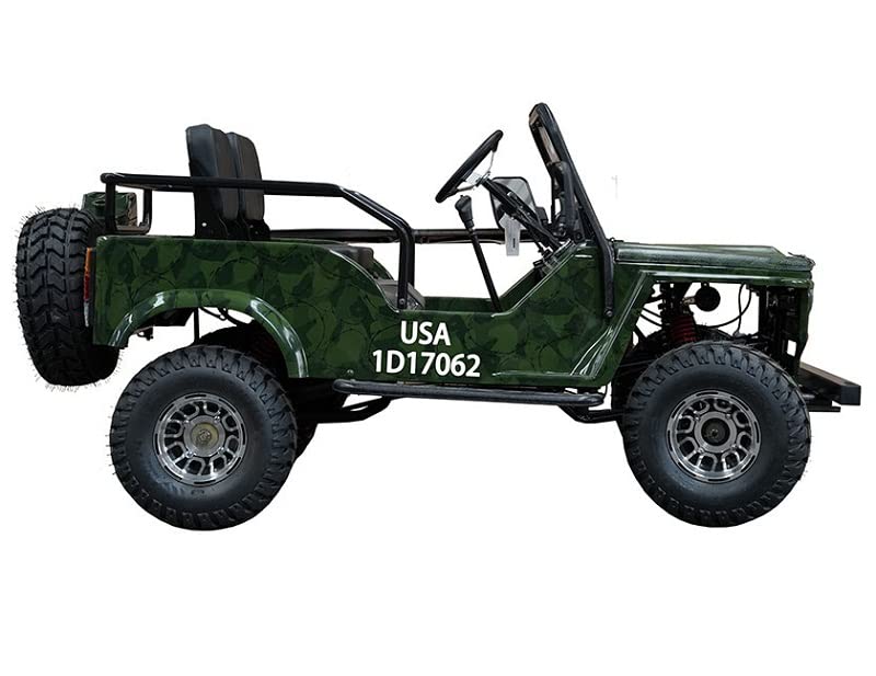 VITACCI GR2-125cc GoKart with Windshield 125cc Semi Auto Youth Jeep Go-Kart with Reverse (Green Color)
